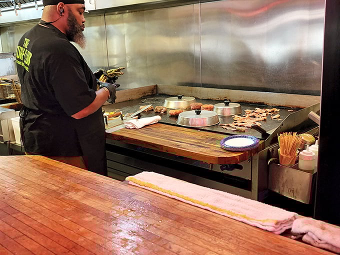 Behind the scenes, where the magic happens—a kitchen that proves great food doesn't need fancy equipment, just skilled hands and a commitment to deliciousness.