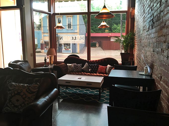 The lounge area invites you to sink into comfortable seating, linger over drinks, and forget about rushing home—this is where memories are made.