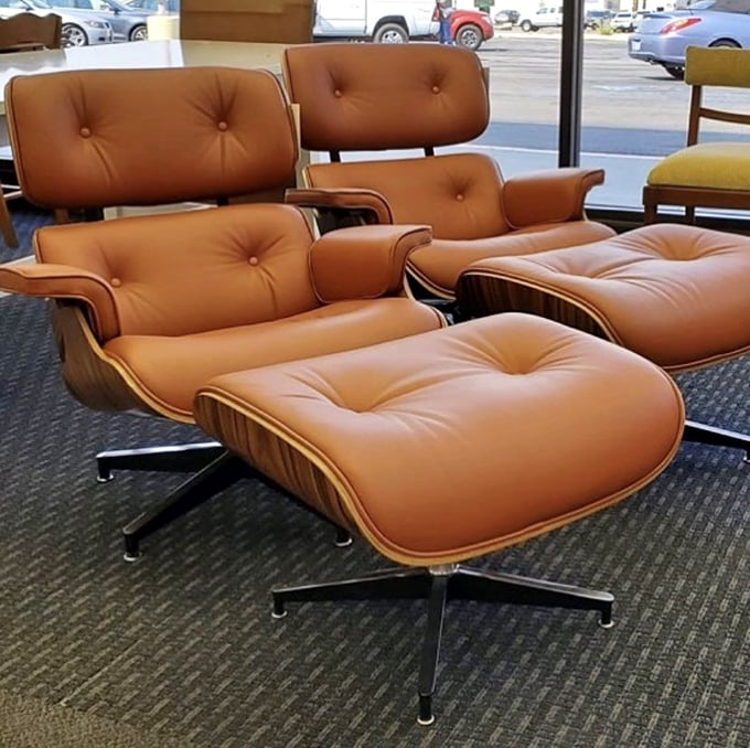 The holy grail of mid-century finds—Eames-style loungers that would cost a fortune new but here await your afternoon naps.