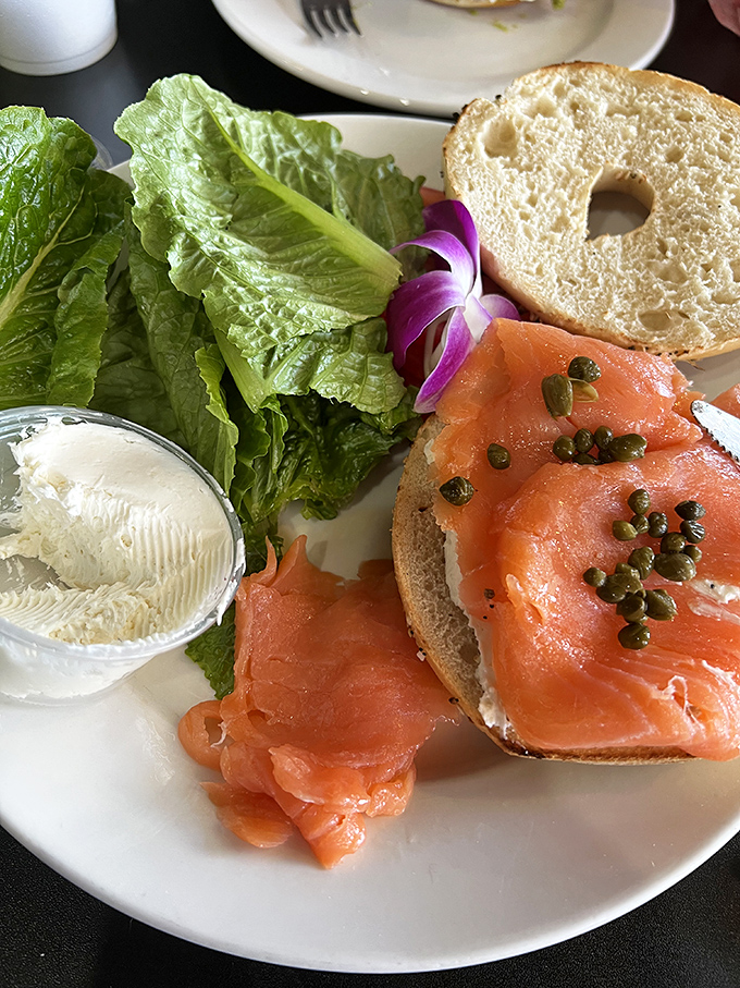 Lox on a bagel—the perfect marriage of smoky, creamy, and chewy textures that makes breakfast feel like a special occasion.