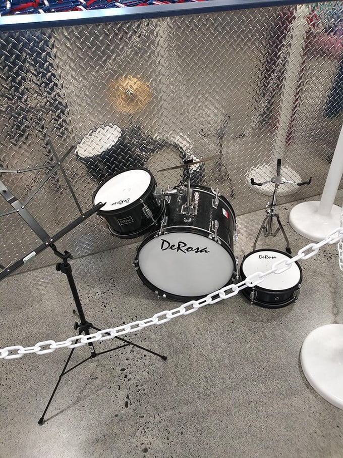 A drummer's dream on display. Someone's abandoned musical ambitions become your chance to annoy the neighbors for pennies on the dollar.
