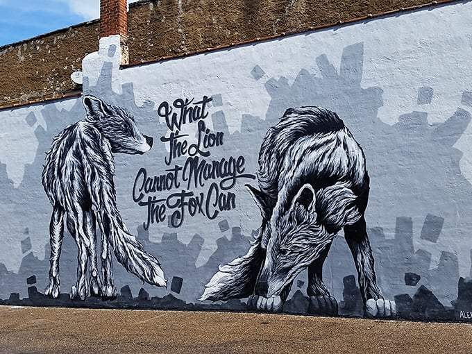Even the street art knows this place is special. What the lion cannot manage, indeed—finding a better meal in Stevens Point.