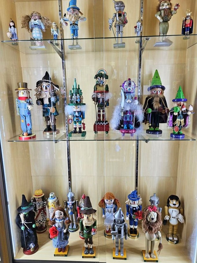 Nutcrackers get the Oz treatment in this delightful display case – proving there's no place like home for the holidays in Emerald City.