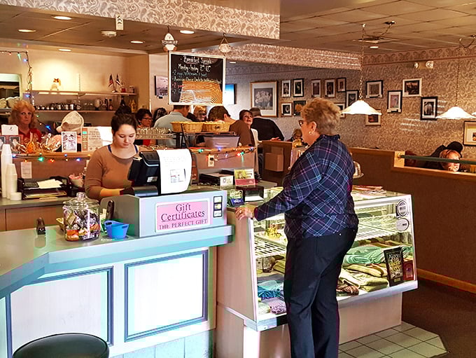 At the counter, pastries tempt from their glass case while gift certificates promise the perfect present—the gift of not having to cook breakfast.