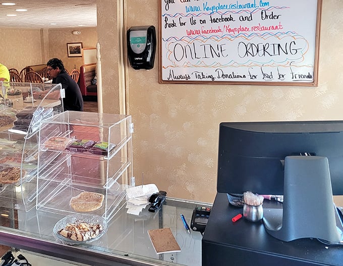 The order counter – where "I'll just have a salad" goes to transform into "and a slice of pie too."