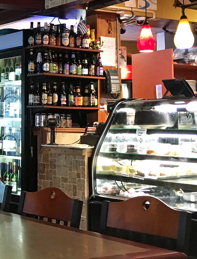 Where the magic happens—a cozy counter with craft beers and a dessert case that tests the willpower of anyone who walks in.