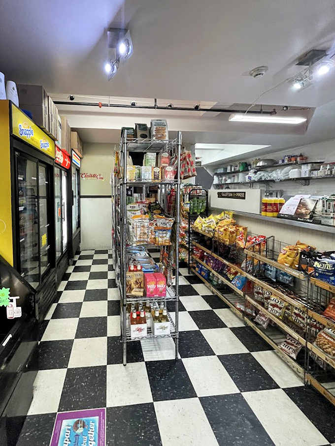 Snacks line the shelves like supporting actors, ready to complement the star of your meal—that perfect sandwich you've been dreaming about.