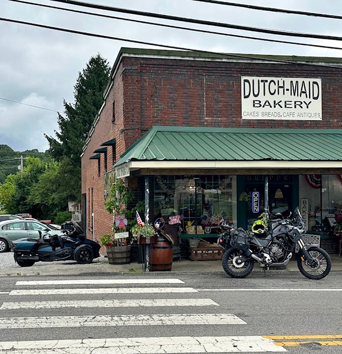 The iconic brick exterior of Dutch Maid Bakery has welcomed hungry travelers and locals alike, becoming a landmark for those seeking carbohydrate perfection. 