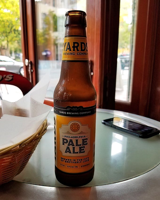 A cold Yards Pale Ale – Philadelphia's liquid handshake that welcomes you to the city and complements your sandwich with hoppy perfection.