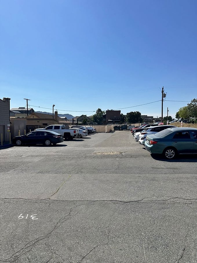 The parking lot stretches wide, ready to welcome hungry pilgrims from across Southern California's barbecue landscape.