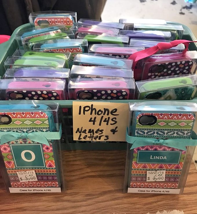 Phone cases from a simpler technological era—nostalgic reminders of when the iPhone 4 was cutting-edge and personalization was everything.