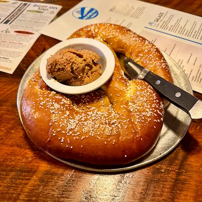 This isn't just a pretzel—it's carb architecture with a side of attitude and a center of pure joy.