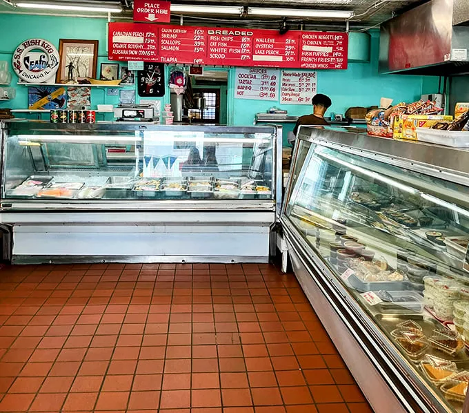 Fresh seafood on display – the starting line for a culinary relay race that ends with your taste buds doing a victory lap.