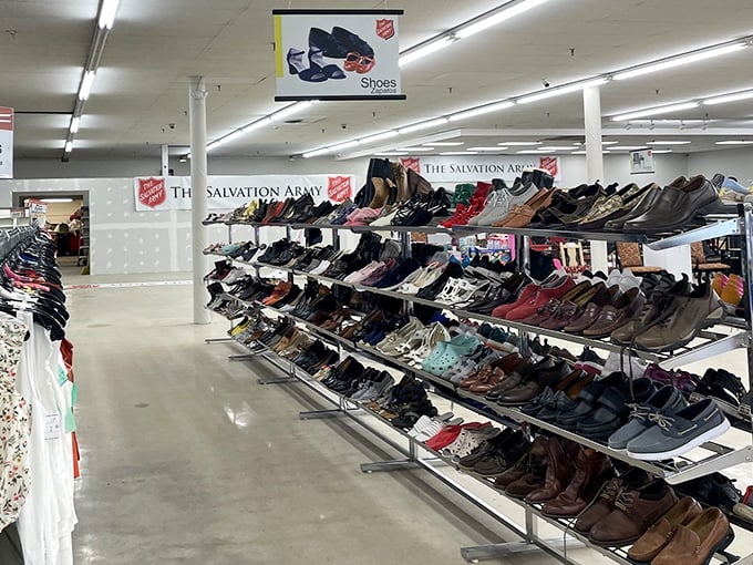 Footwear fantasyland where every pair tells a story. From barely-worn loafers to those boots made for walking—and then some.