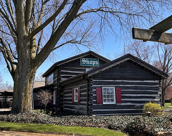 The Village Shops offer authentic Amish craftsmanship in a log cabin setting—proof that shopping can actually have character.