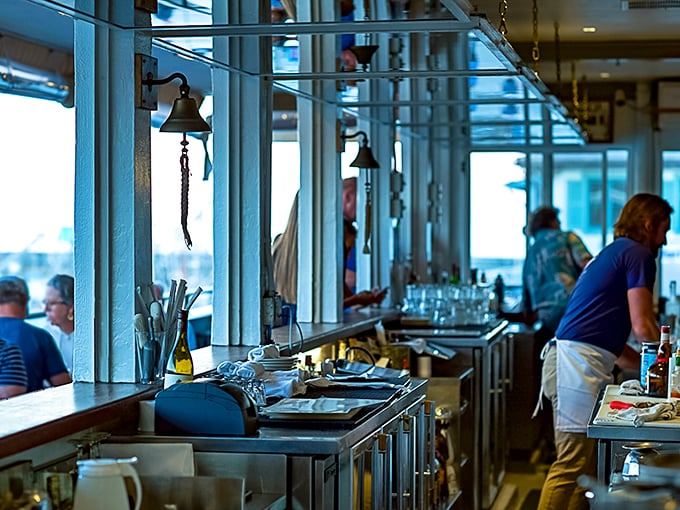 Where maritime meets culinary magic. The staff moves with the precision of people who know their seafood isn't just food—it's an experience.