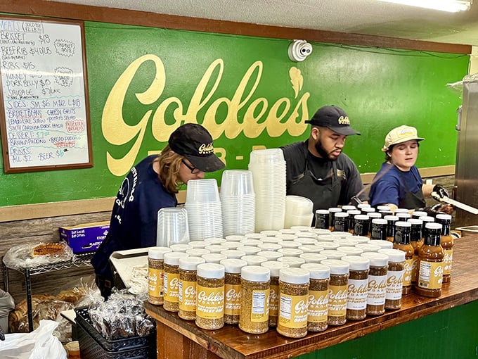 The friendly staff knows their craft – these are the guardians of barbecue excellence.