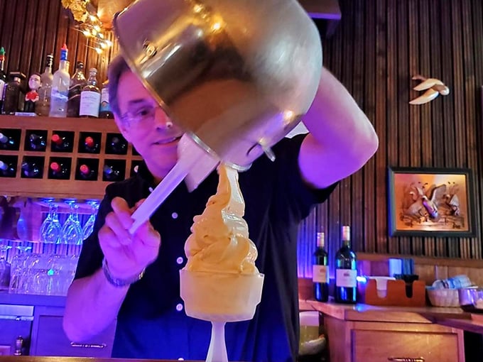 Witness the art of the ice cream drink, performed with the flourish and precision of a Broadway finale. Dessert and entertainment in one glorious package.