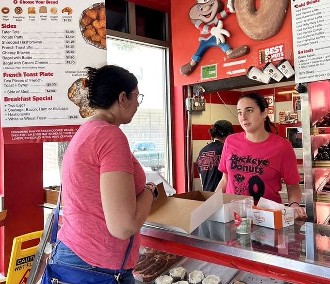 The staff doesn't just serve donuts—they're curators of Columbus culture, guardians of late-night cravings, and therapists who accept payment in cash.