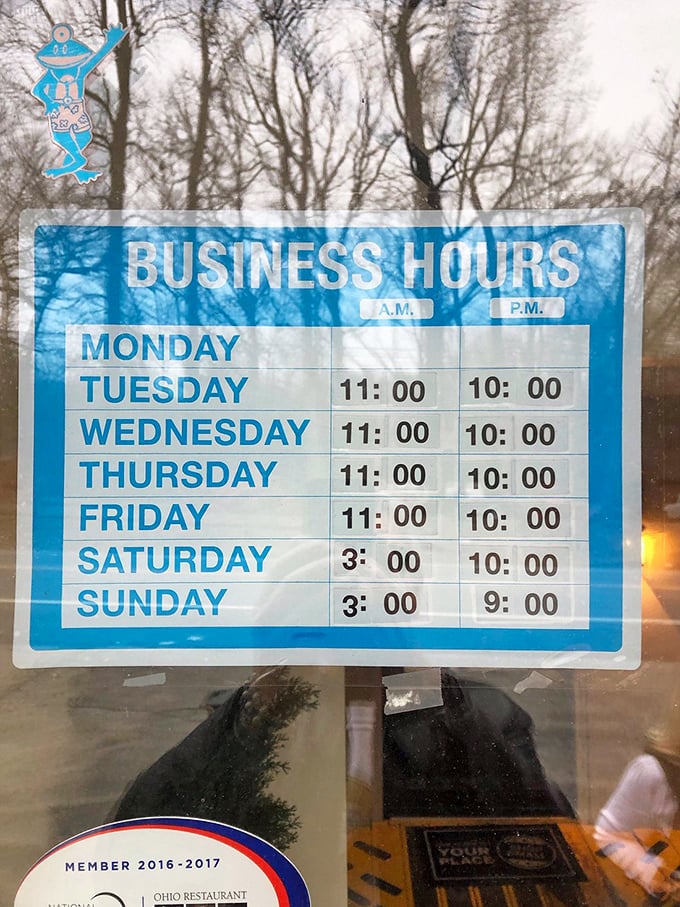 Business hours that prove they're serious about dinner—open late enough for lingering conversations and that extra slice of chocolate cake.