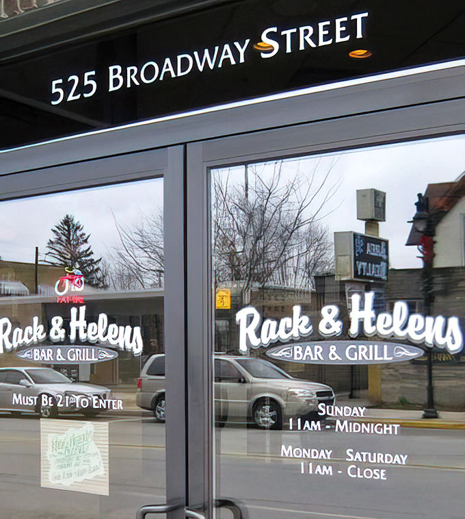The front door tells you everything you need to know – where to find them and when they're ready to feed you. Broadway Street's beacon of comfort food.