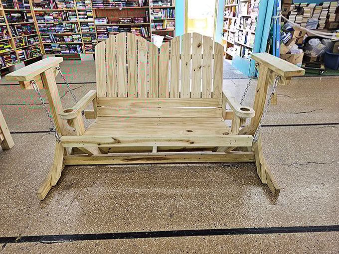 This handcrafted porch swing isn't just furniture—it's an invitation to slow down and remember what porches were made for.