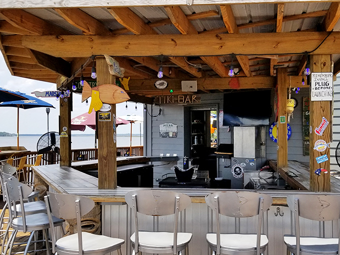 The tiki bar – where "I'll just have one" becomes a three-hour conversation with someone who might become your new fishing buddy.