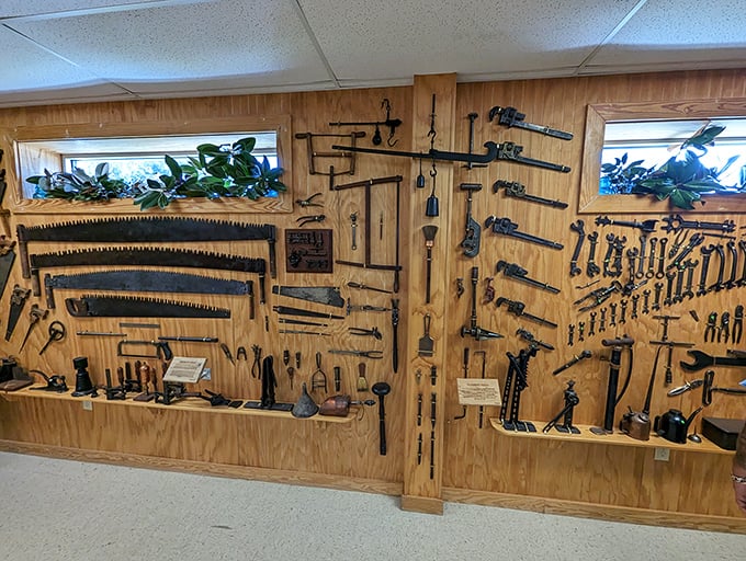Tool heaven! This impressive display shows the ingenious implements that built Florida before power tools made weekend warriors of us all.