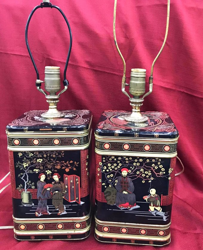 These Asian-inspired lamps aren't just lighting fixtures – they're time capsules from the era when "Oriental" decor was all the rage.