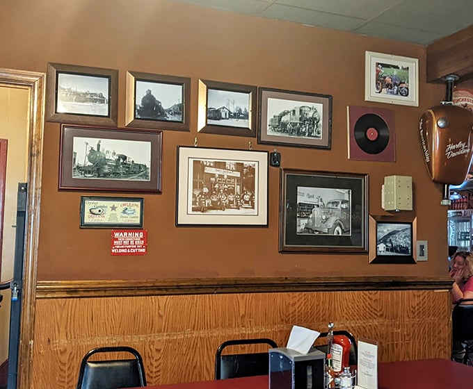 Historic photos line the walls, giving you something to ponder between bites. They're not just decoration—they're conversation starters when your mouth is too full to talk.