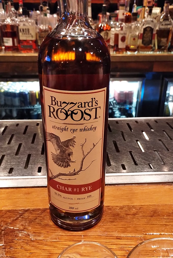 Buzzard's Roost whiskey stands ready for duty—transforming ordinary evenings into "remember that night?" stories with each amber pour.