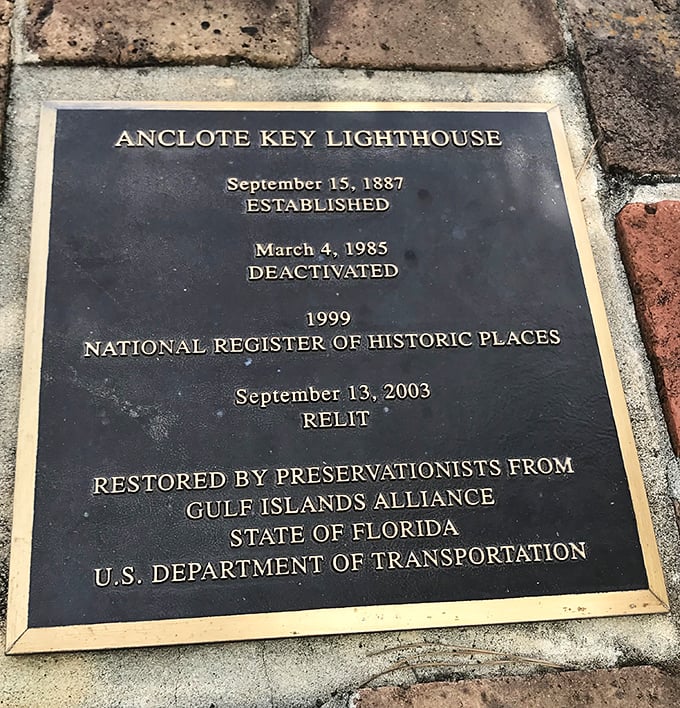This unassuming plaque tells the lighthouse's 136-year story—from guiding ships to guiding selfies in just a few short centuries.