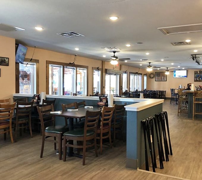 Spacious interior with plenty of seating for seafood enthusiasts. The kind of place where conversations flow as easily as the sweet tea.