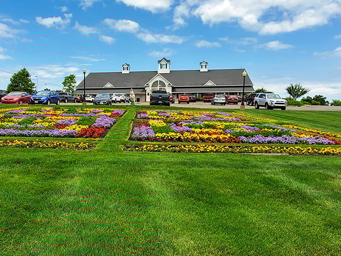 Berlin Farmstead's meticulous gardens create a quilt of colors that would make any Amish quilter nod in approval—nature's patchwork at its finest.