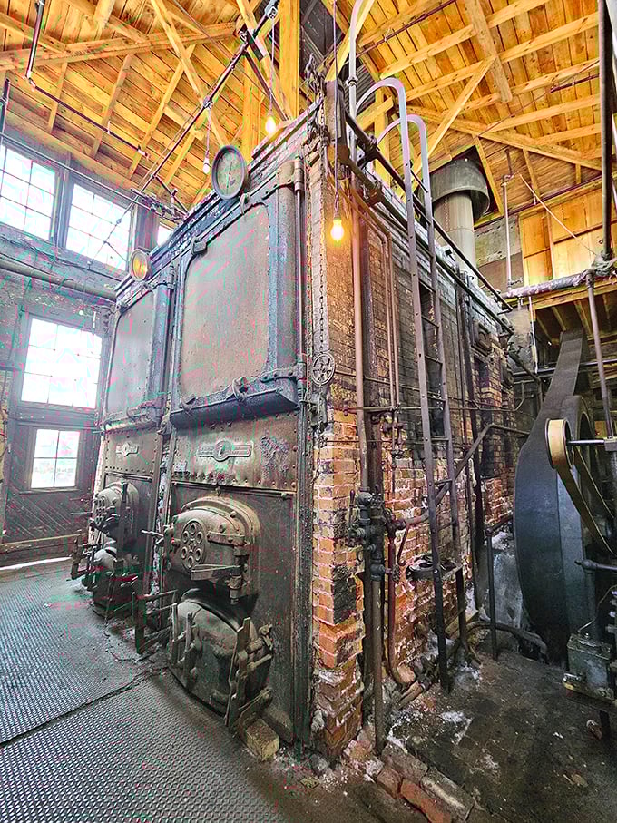 This isn't just old equipment—it's industrial sculpture that happened to be incredibly functional. The brick and steel ballet of another era.