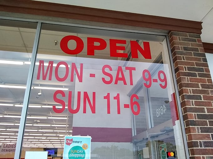 Those generous hours (9-9 weekdays and Saturdays, 11-6 Sundays) mean your thrifting addiction can be accommodated almost daily.