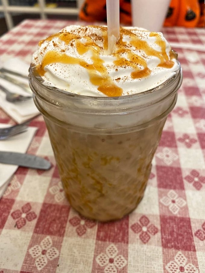 Even the cold brew gets dressed up fancy here – because every meal deserves a proper caffeinated companion.