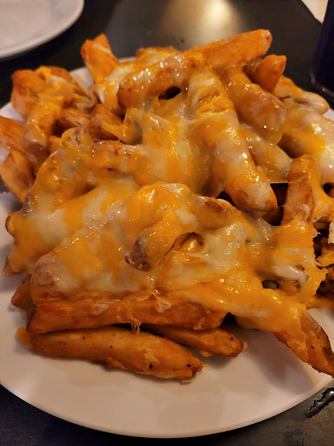 Cheese fries that make sharing a moral dilemma. That perfect cheese-to-potato ratio is the mathematical equation we actually use in real life.