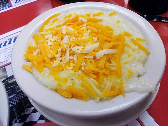 Grits smothered in cheese that would make a Southerner tip their hat in respect. Comfort in a bowl, Pennsylvania-style.