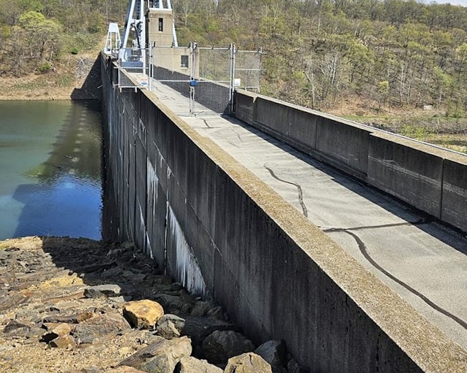 The Conemaugh Dam walkway might not be the Golden Gate Bridge, but it offers equally impressive views with a fraction of the tourists.