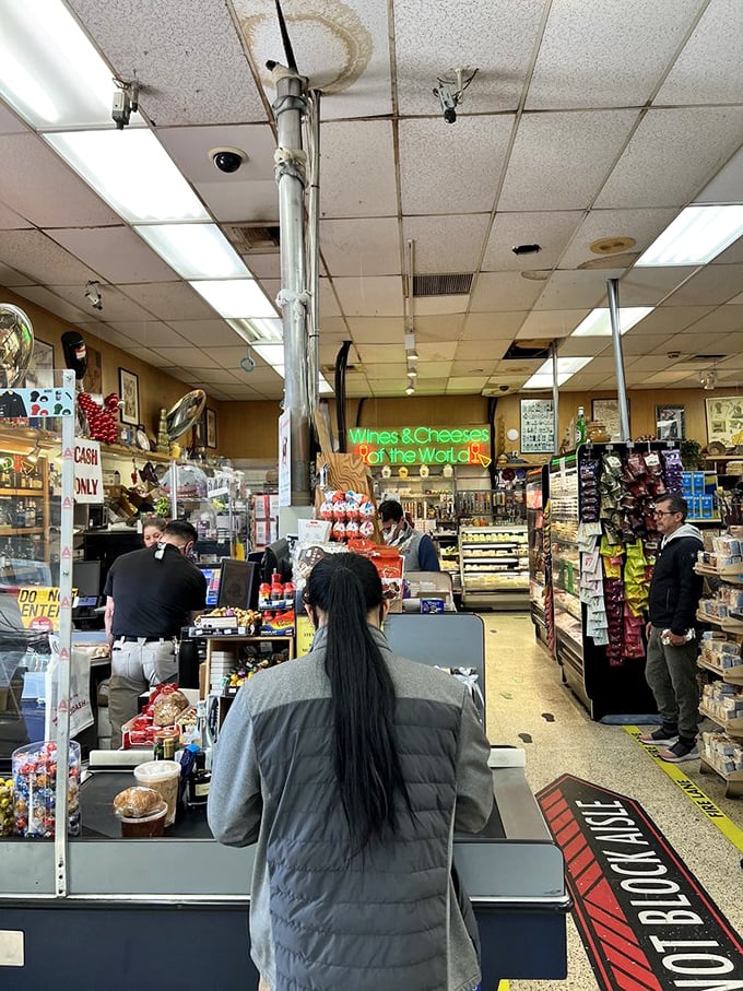 The checkout line—a final test of willpower as you inch toward sandwich nirvana. The anticipation is part of the experience.