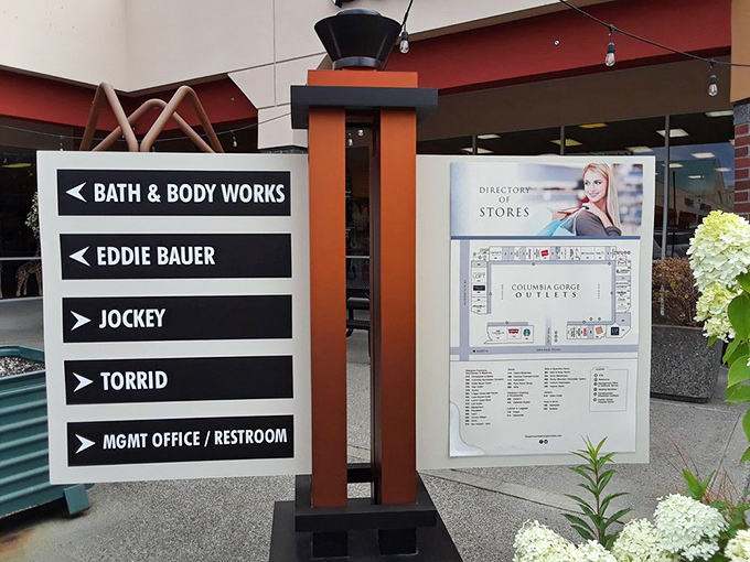 The directory sign – your treasure map to savings. X marks the spot where your credit card will get a workout.