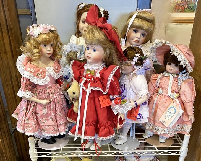 The doll collection: simultaneously charming and slightly unnerving, like most childhood memories. They've seen things, these porcelain witnesses.