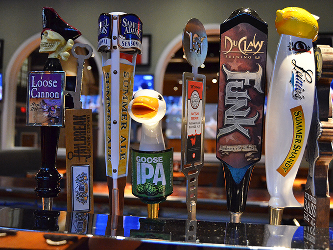 A tap lineup that reads like a who's who of craft brewing. From local Maryland favorites to national craft brands, there's a pour for every palate.