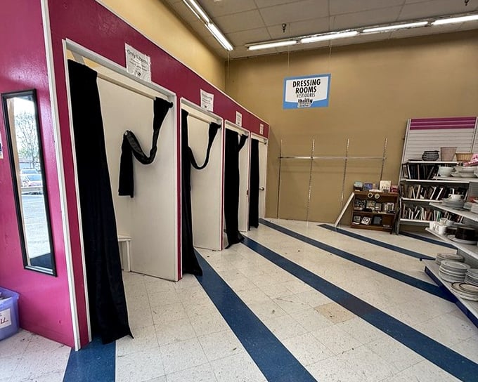 The dressing rooms—where "maybe" turns into "definitely" and "I don't know" transforms into "I can't leave without this!"