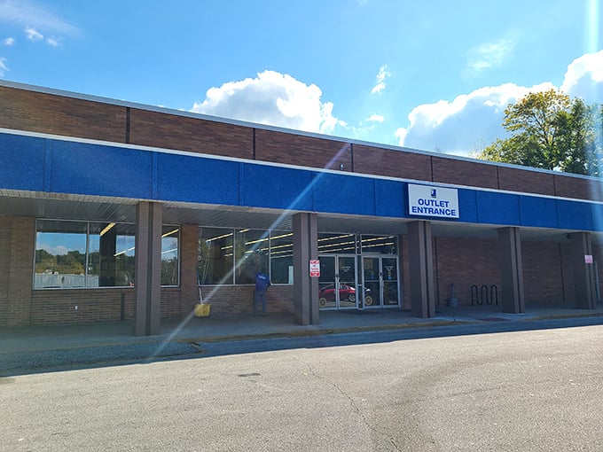 The unassuming entrance doesn't hint at the wonderland of bargains waiting inside this thrifter's paradise.