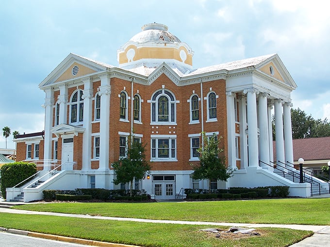 This magnificent brick church with its stately dome and columns stands as an architectural prayer, lifting spirits before you even step inside.