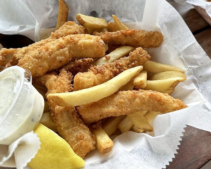 Fish so fresh and perfectly fried, it makes you wonder why anyone would ever eat anything else—crispy outside, flaky inside.