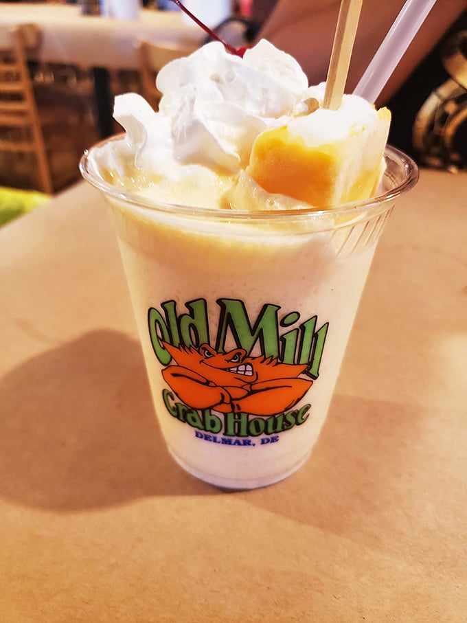 The perfect ending doesn't exi—oh wait, it does: a creamy frozen concoction in a souvenir glass that ensures the memories last longer than the drink.