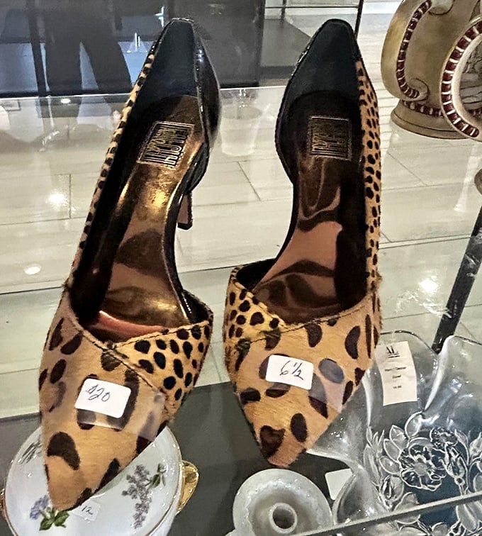 Leopard print heels with plenty of life left in them—someone's "too high to wear" is your next statement-making footwear find.